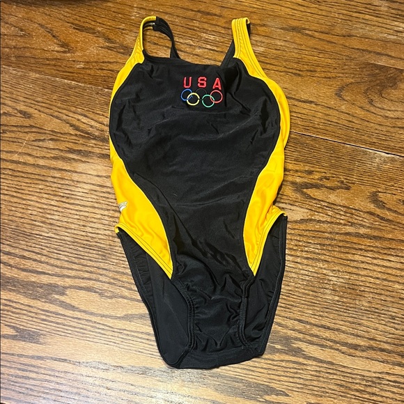 Speedo | Swim | Vintage Team Usa Speedo Black And Yellow Womens One ...